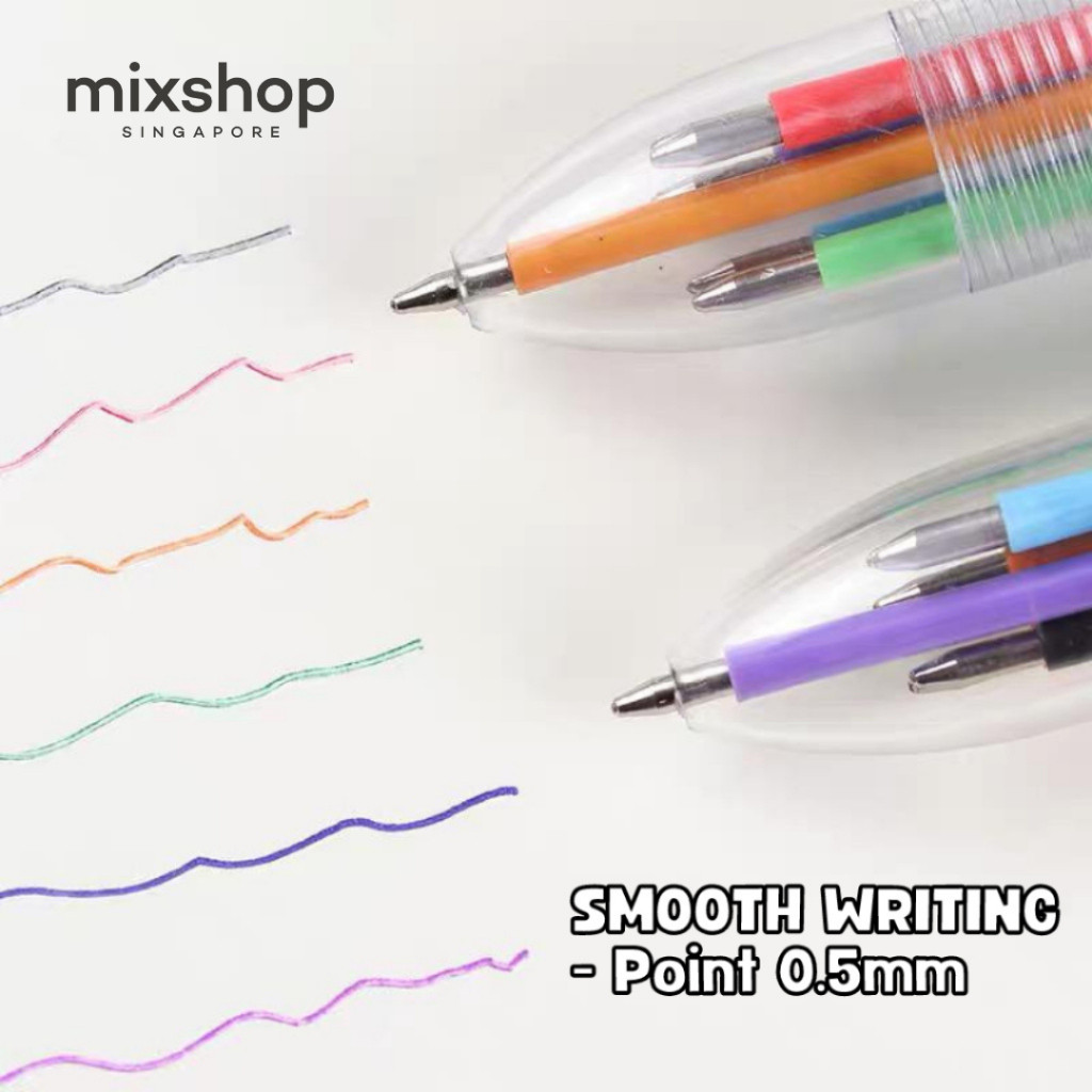 mixshop 6-in-1 Multicolour Ballpen, Office School Supplies, Students ...