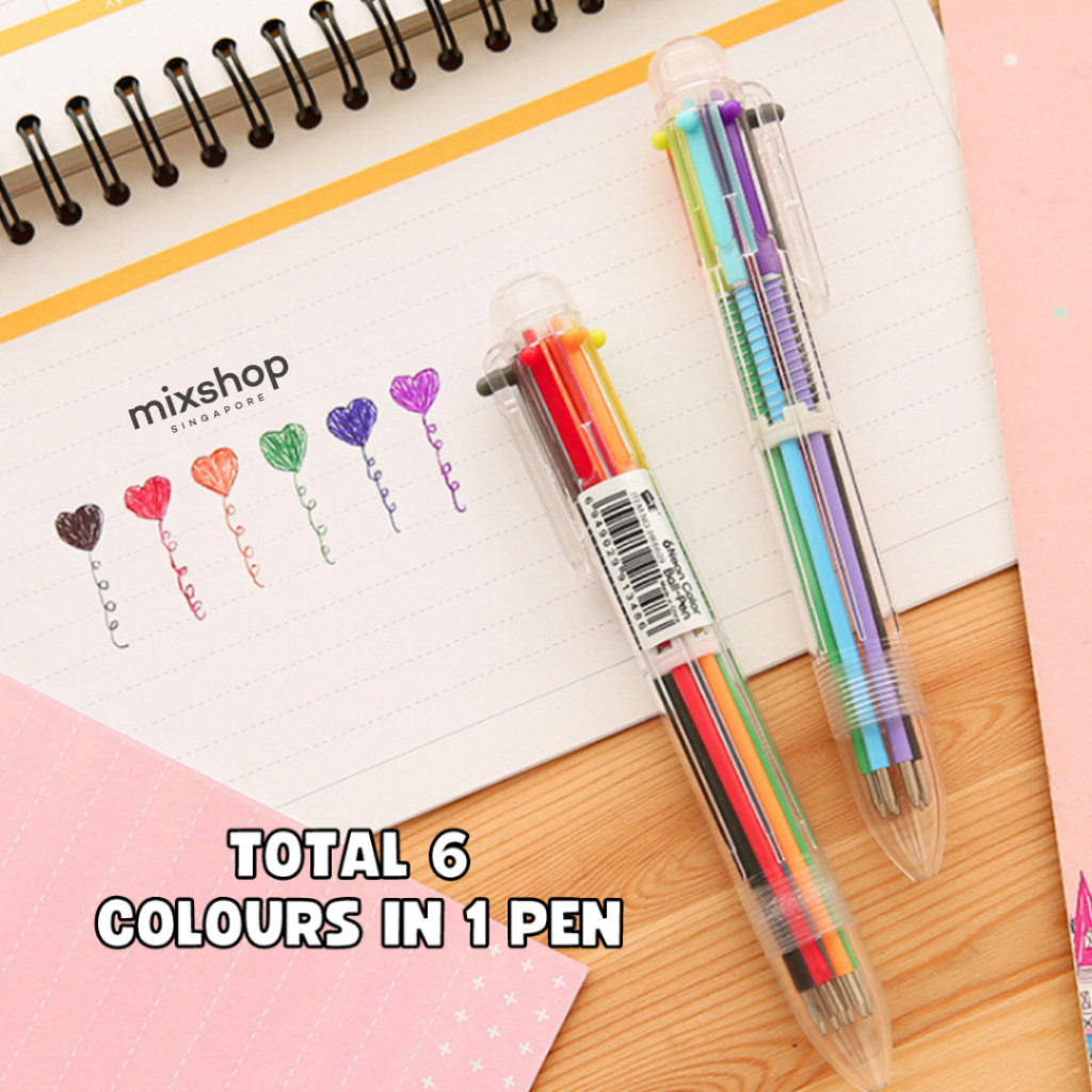 mixshop 6-in-1 Multicolour Ballpen, Office School Supplies, Students ...