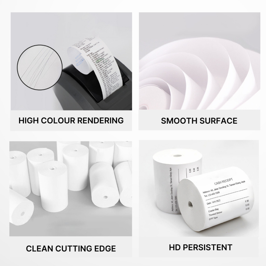 mixshop AXS Coreless Thermal Paper Roll, Receipt Paper, Cashier Receipt ...