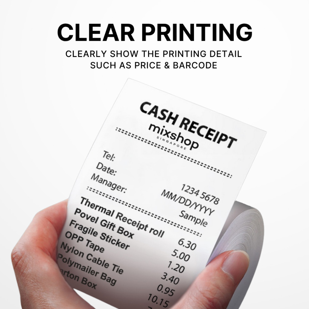 mixshop AXS Coreless Thermal Paper Roll, Receipt Paper, Cashier Receipt ...