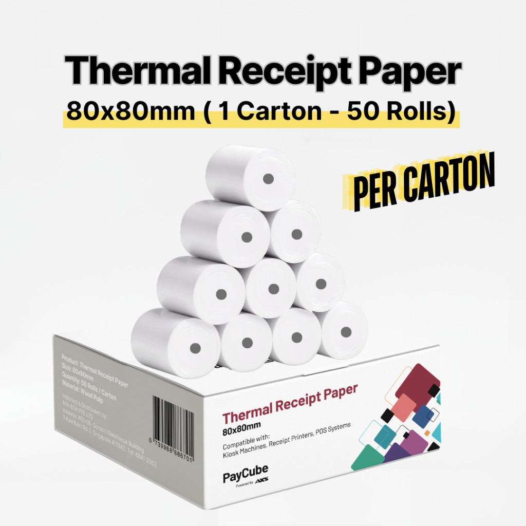 mixshop AXS Coreless Thermal Paper Roll, Receipt Paper, Cashier Receipt ...