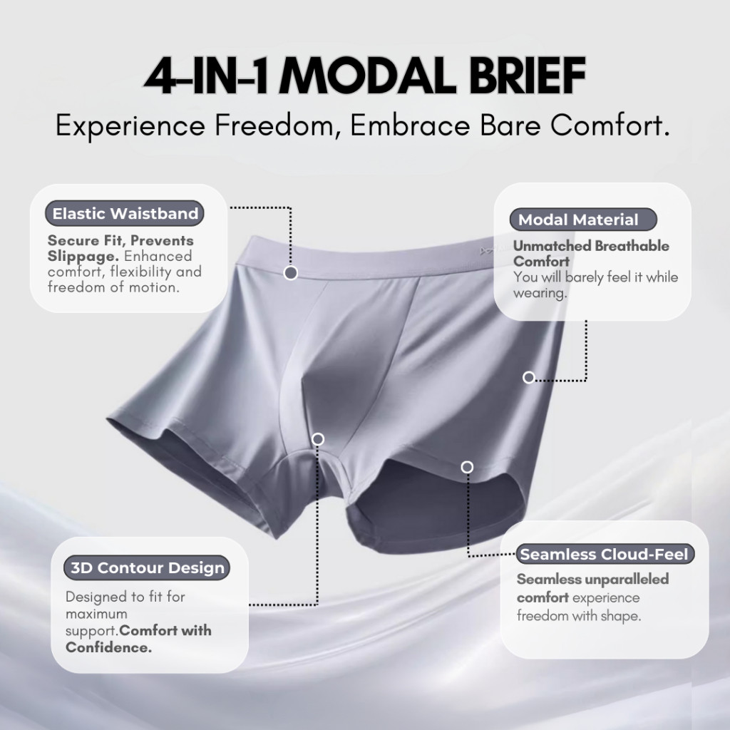 mixshop Men Modal Boxer/Brief/Underwear/Trunks, Breathable, BreezeFit ...