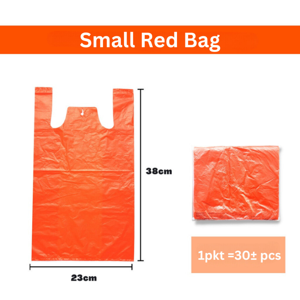 mixshop Plastic Bag, BBQ Bag, Plastics Bag, Groceries Bag, Red Plastic ...