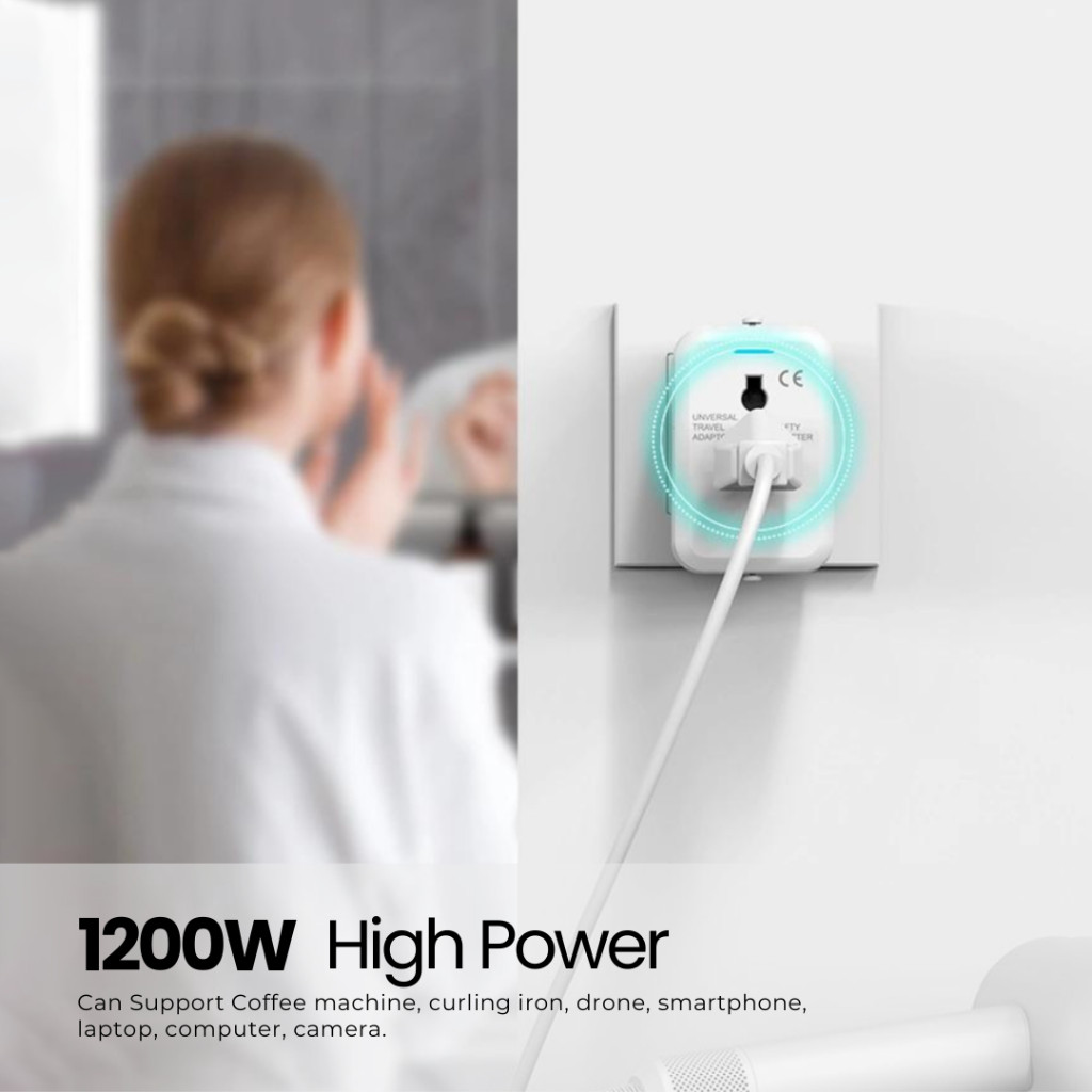 mixshop Worldwide Universal Travel Adapter/Type C/USB/US UK EU AU ...